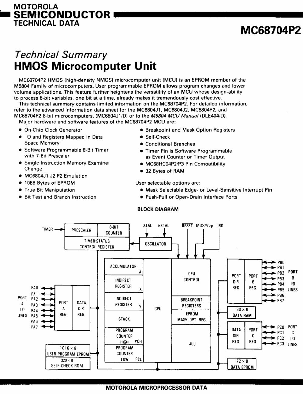 6805 MC146805 68B44 MC68B44 68A45 HD6845 MC68008 MC68230 68661 XC68704 ...