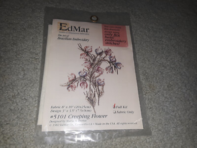 RARE NEW EDMAR BRAZILIAN EMBROIDERY KIT "CREEPING FLOWER" #5101 - 1982 ...