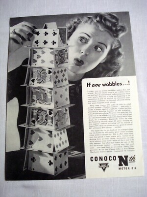 1942 Ad Conoco Nth Motor Oil, If One Wobbles...! | eBay