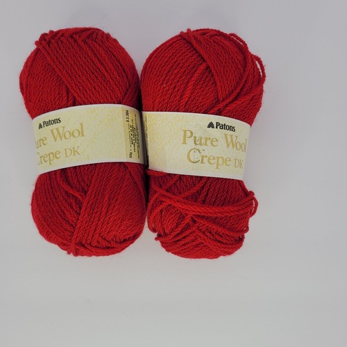 Patons Pure Wool Crepe DK Red #6501 Yarn 50 grams Dye Lot #24 - 2 ...