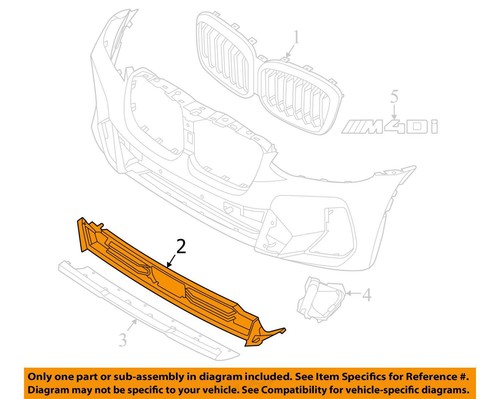 BMW OEM 22-23 X4 Front Bumper Grille Grille Components-Lower Grille ...