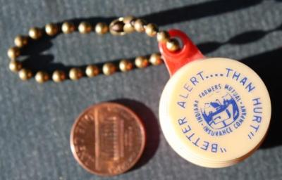 1950s Indiana Farmer's Mutual Insurance Co token / coin holder barrel ...