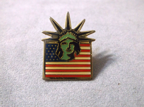 Vintage 1983 Statue Of Liberty & USA American Flag Patriotic Lapel Pin ...