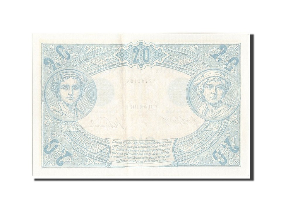[#208921] Banknote, France, 20 Francs, 20 F 1905-1913 ''Bleu'', 1912 ...