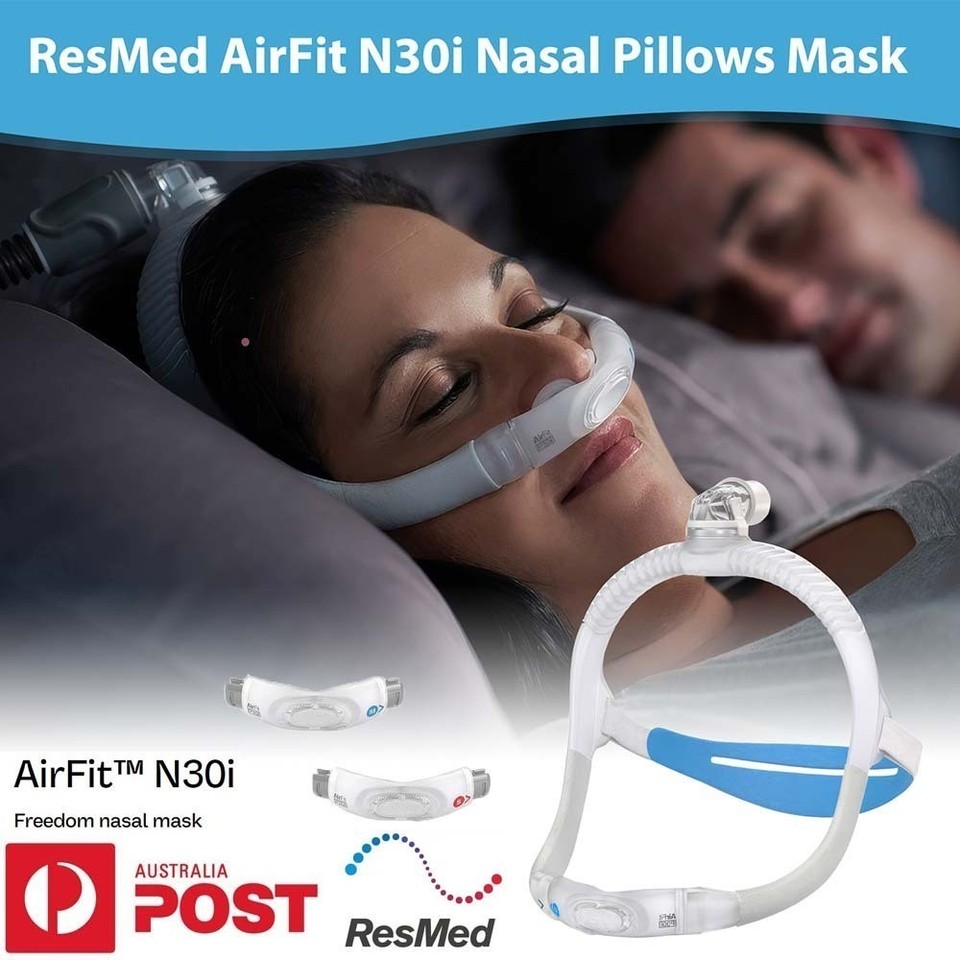 ResMed AirFit N30i CPAP Nasal Pillow Mask with Headgear S M SW Cushion ...
