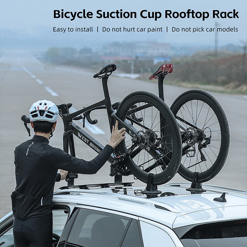 Bicycle Suction Cup Rooftop Rack Car Roof Vacuum Bike Rack Carrier For ...