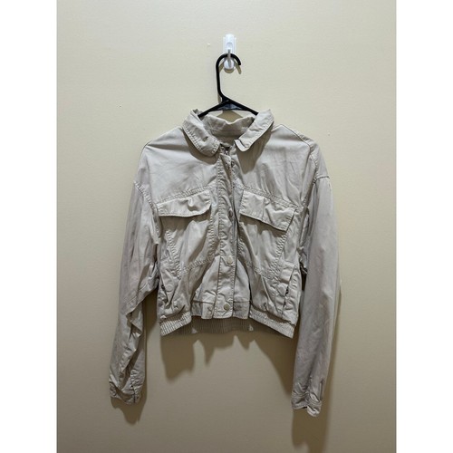 Abercrombie and Fitch Cropped Utility Jacket Medium Cream Women's | eBay