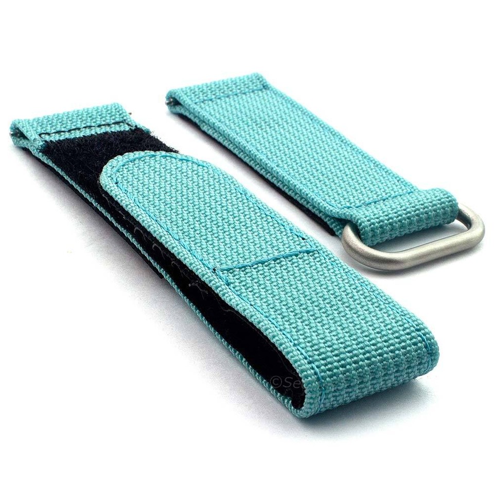 Quick Release Ribbed Nylon Hook & Loop Watch Strap Band 18 19 20 21 22 ...