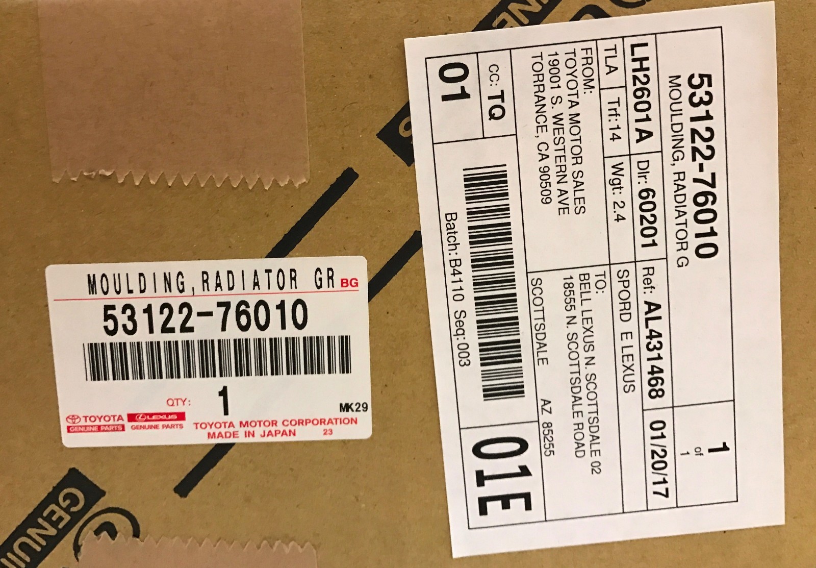 LEXUS OEM FACTORY LOWER GRILL SURROUND 2014-2017 CT200H 53122-76010 | eBay