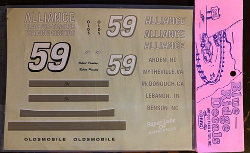 BLUE RIDGE DECALS #59 Oldsmobile 1/24 Robert Presley Alliance Tractor ...