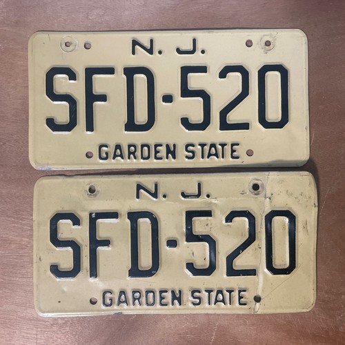 1960s New Jersey License Plate Pair # SFD-520 | eBay