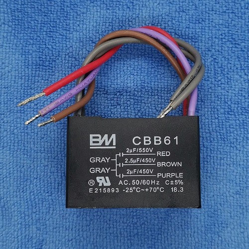 New CBB61 2uF+2.5uF+2uF 550V/450V AC 5 wire BM Capacitor for Ceiling ...
