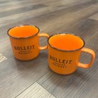 Bulleit Frontier Bourbon Whiskey 8oz Ceramic Orange Enamel Mug Cups ...
