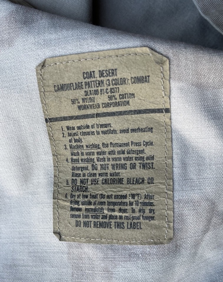 US Military Army Desert Combat DCU Coat Shirt Medium Regular Holleran ...