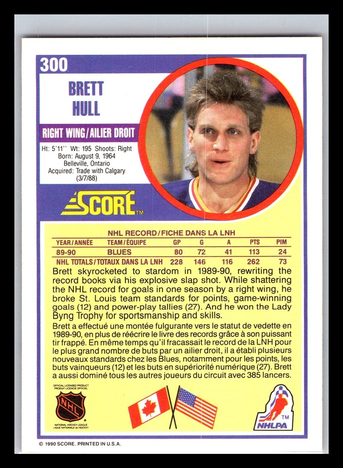 1990 Score Hottest/Rising Stars #100 Brett Hull | eBay