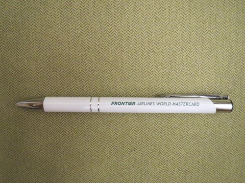 Frontier Airlines White and Chrome Retractable Ballpoint Pen, Black Ink ...
