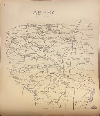 RARE VINTAGE 1939 ASHBY VA MAP DAYTON BRIDGEWATER ROCKINGHAM NOAH ...