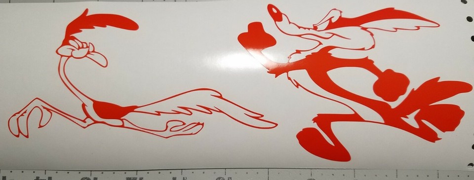 Road Runner decals (2) Car body/window decals, Set of 2. 4 decals total ...