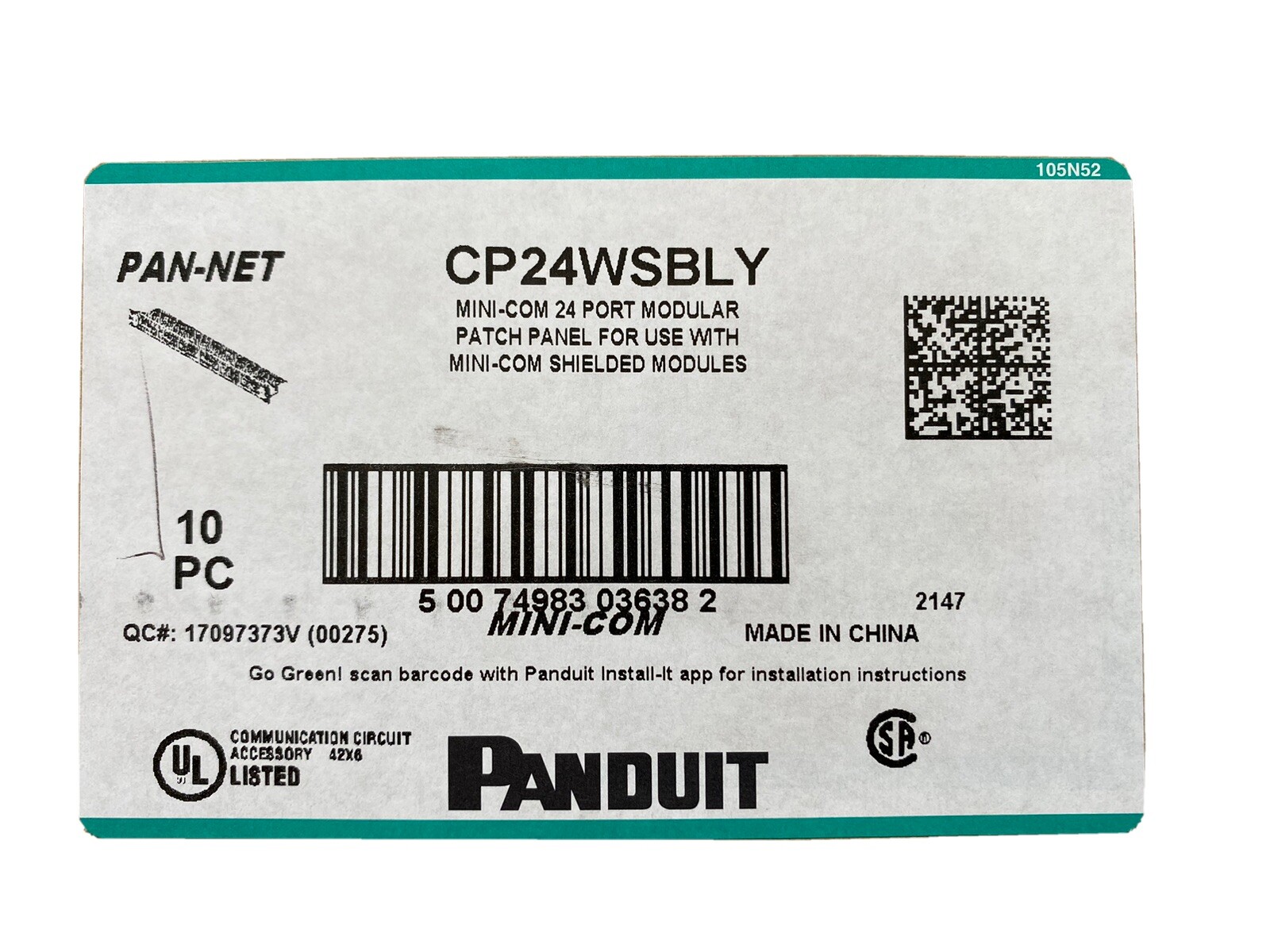 Panduit Mini-Com All Metal Shielded 24 Port Patch Panel CP24WSBLY | eBay