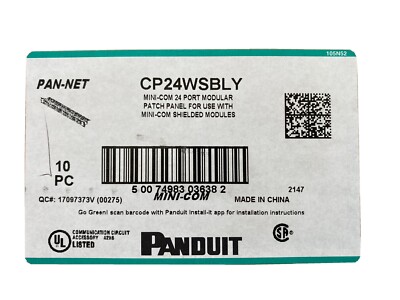 Panduit Mini-Com All Metal Shielded 24 Port Patch Panel CP24WSBLY | eBay