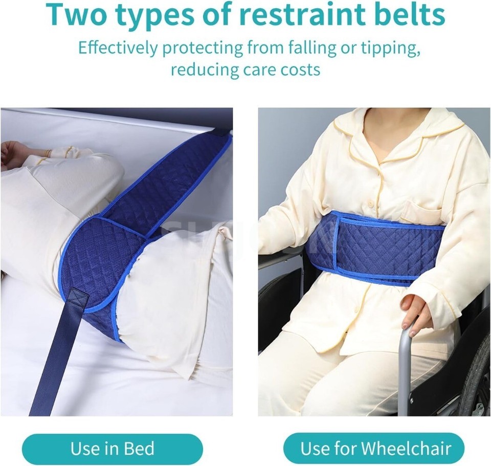 Bed Restraint Strap for Elderly Senior Anti-Fall Waist Belt Adjustable ...
