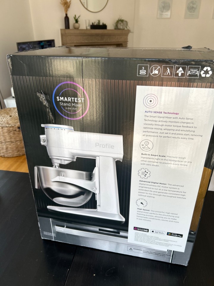 GE Profile 7 Quart Bowl Smart Stand Mixer w/ Auto Sense - Stone White ...