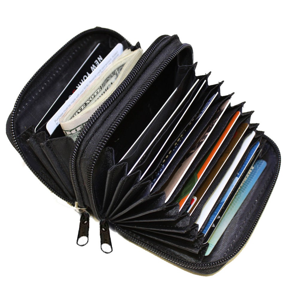 RFID Genuine Leather Credit Card Holder Accordion Wallet | eBay