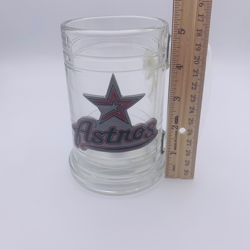 Houston Astros Glass Stein Clear Mug American League Pewter Logo Early ...