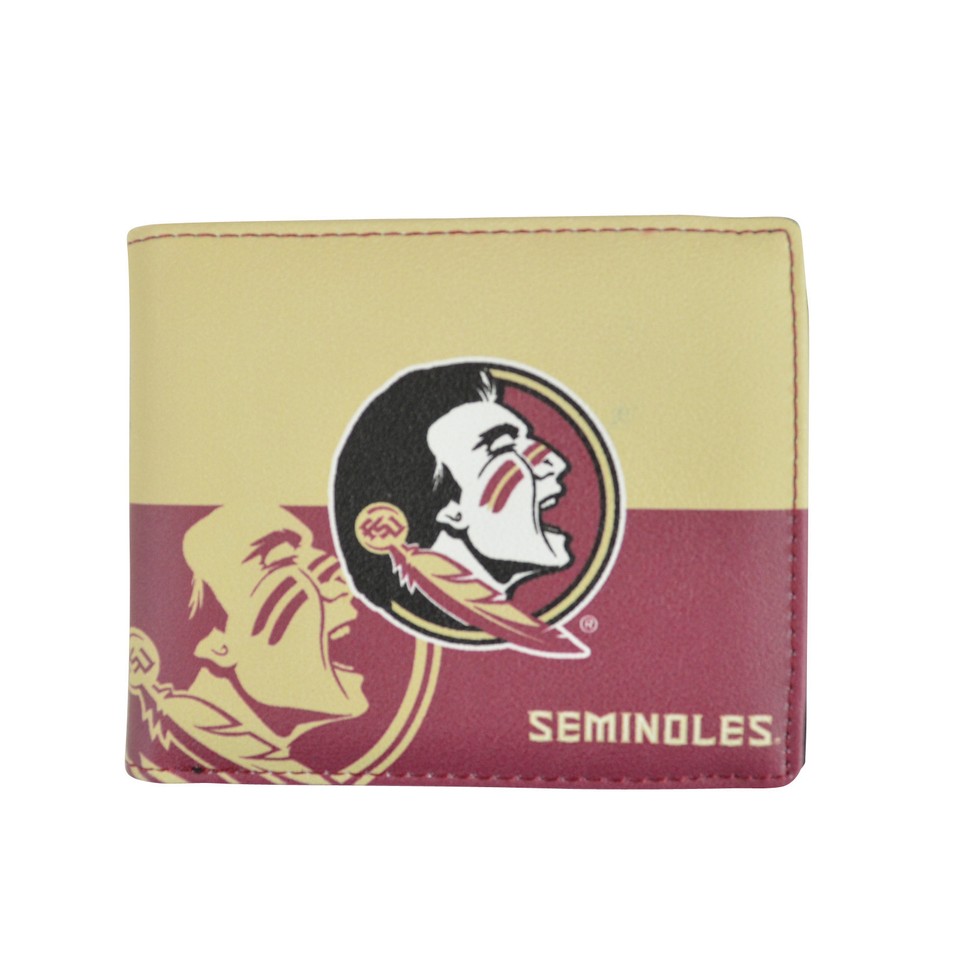 NWT NCAA Florida State Seminoles Men Women Synthetic Leather Bi-Fold ...