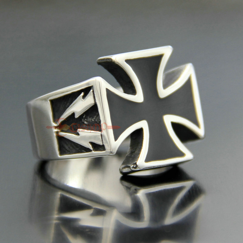 Silver Stainless Steel Knights Templar German Iron Cross Pattée Men's ...