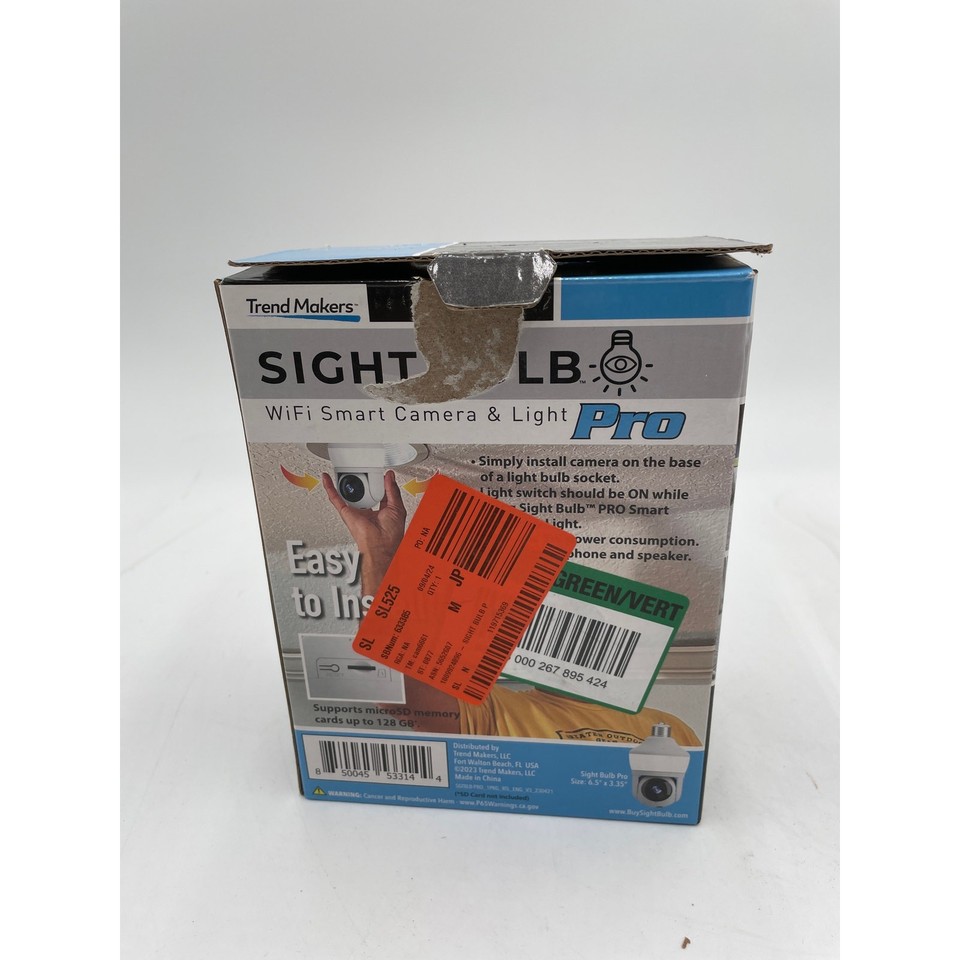 Trend Makers Sight Bulb Pro Security Camera Two Way Night Vision Motion ...