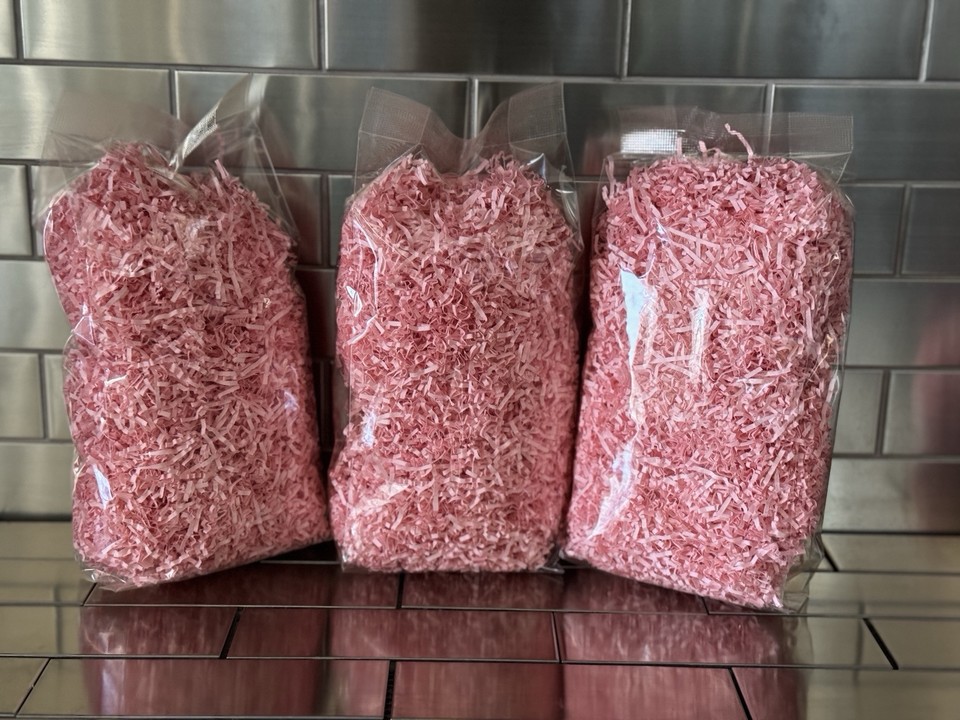 Pink Paper Crinkle Shred for Packaging Gift Box / Basket Filler 3 Bags ...