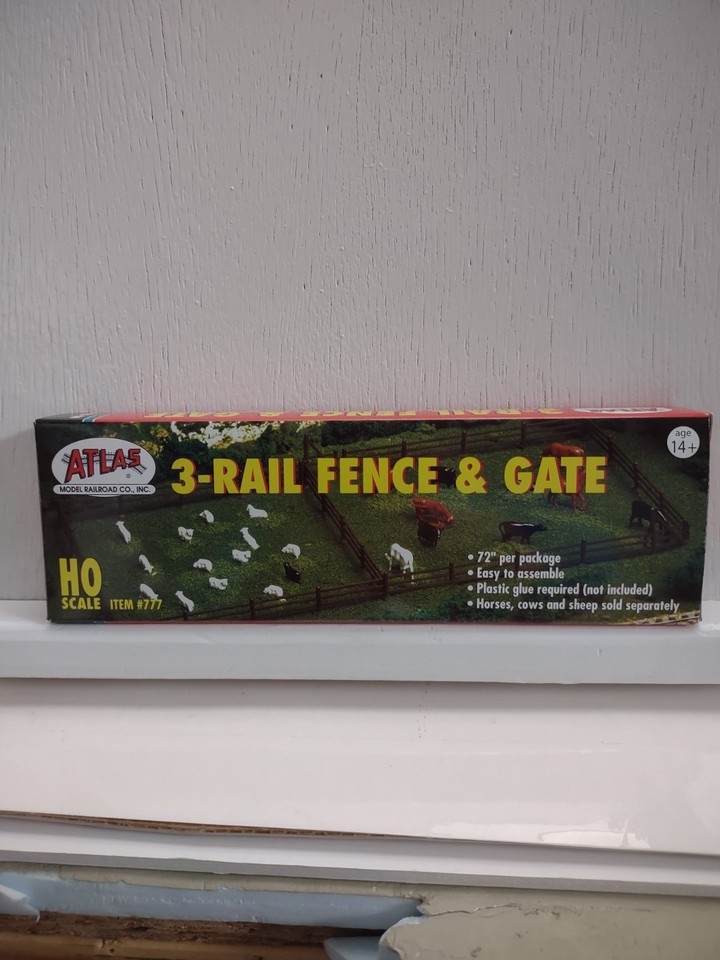 Atlas HO Scale Fence Kits – Hairpin Fence #774 & 3-Rail Fence & Gate ...
