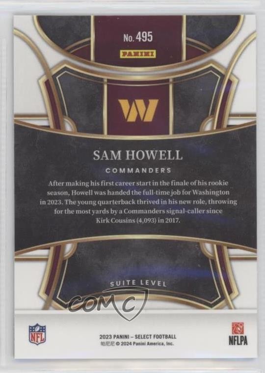 2023 Panini Select Suite Level Sam Howell #495 | eBay