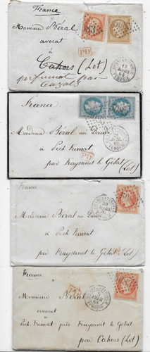 TURQUIE / FRANCE 4 lettres CONSTANTINOPLE timbre FR. Empire GC 5083 p ...