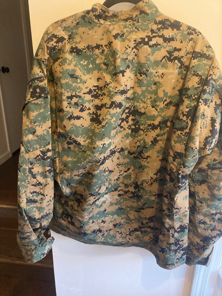 USMC MARPAT Woodland Digital Camo Combat Jacket Military Uniform Size ...