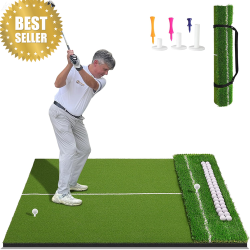 Dual-Turf Golf Hitting Mat 31mm 6x4/5x5ft Indoor Outdoor Training ...