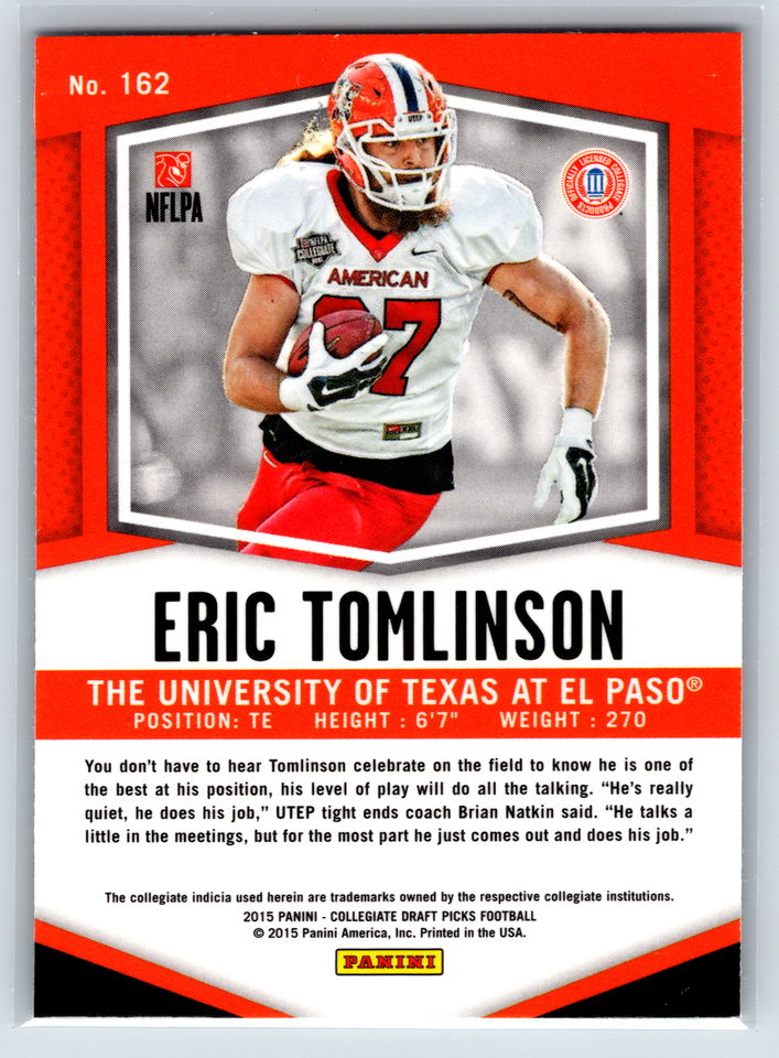 Eric Tomlinson 2015 Panini Prizm Draft Picks RC #162 UTEP Miners | eBay