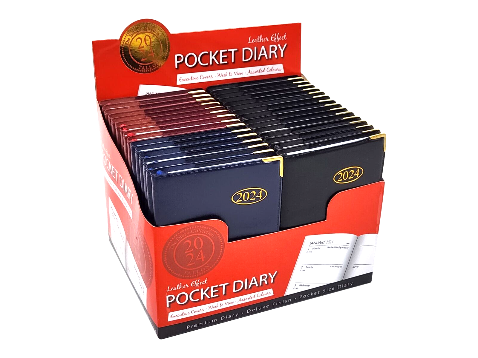 30 x 2024 Pocket Week to view Diary School Office Year Softcover ...