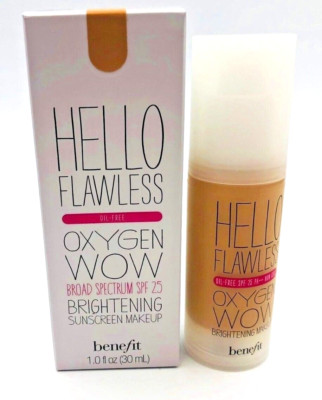 BENEFIT HELLO FLAWLESS OXYGEN WOW SPF25 BRIGHTENING MAKEUP 1 OZ 30 ML ...