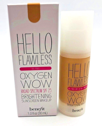 BENEFIT HELLO FLAWLESS OXYGEN WOW SPF25 BRIGHTENING MAKEUP 1 OZ 30 ML ...