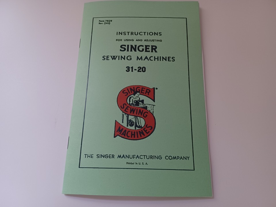 Singer 31-20 Sewing Machine Instruction Manual Reproduction | eBay