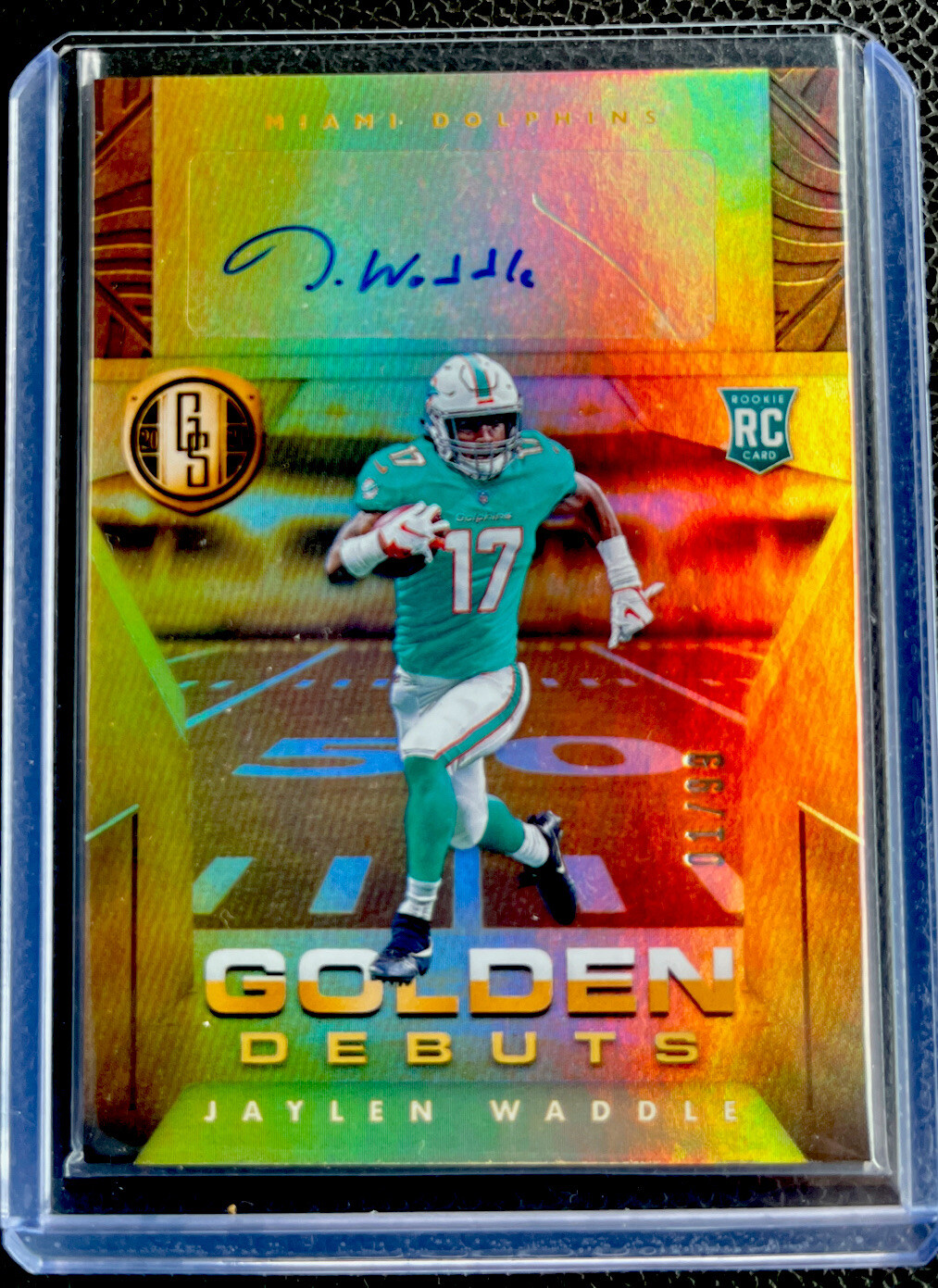 2021 Gold Standard Jaylen Waddle Golden Debuts Auto FIRTS ON PRINT #01/ ...