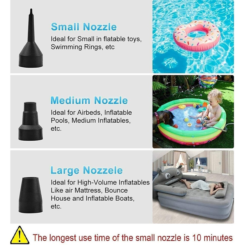 Electric Air Pump Inflator Deflate Inflatables Bed Pool Air Mattress ...