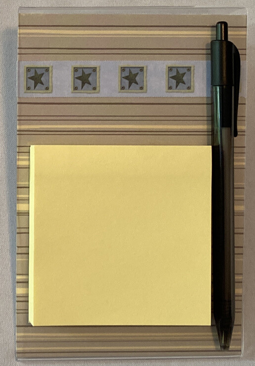 4” x 6” Plastic Sticky Note Holder with 3" x 3” Sticky Notes and Pen | eBay