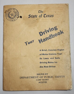 Vintage 1941 State of Texas Dept of Public Safety Driving Handbook ...