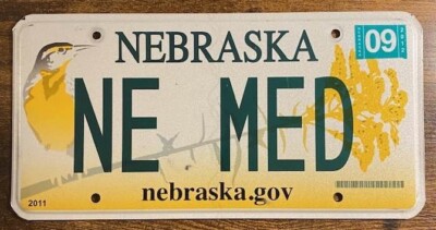 NE MED Vanity License Plate Nebraska Medicine Omaha | eBay