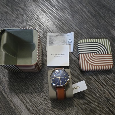 Fossil Men's Townsman 44mm Chronograph Luggage Leather Watch, Brown ...