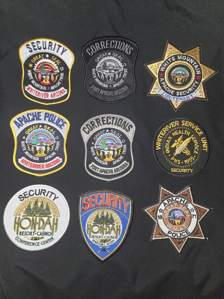 Lot Of White Mountain Apache Tribal Law Enforcement Patches (27) Hard ...