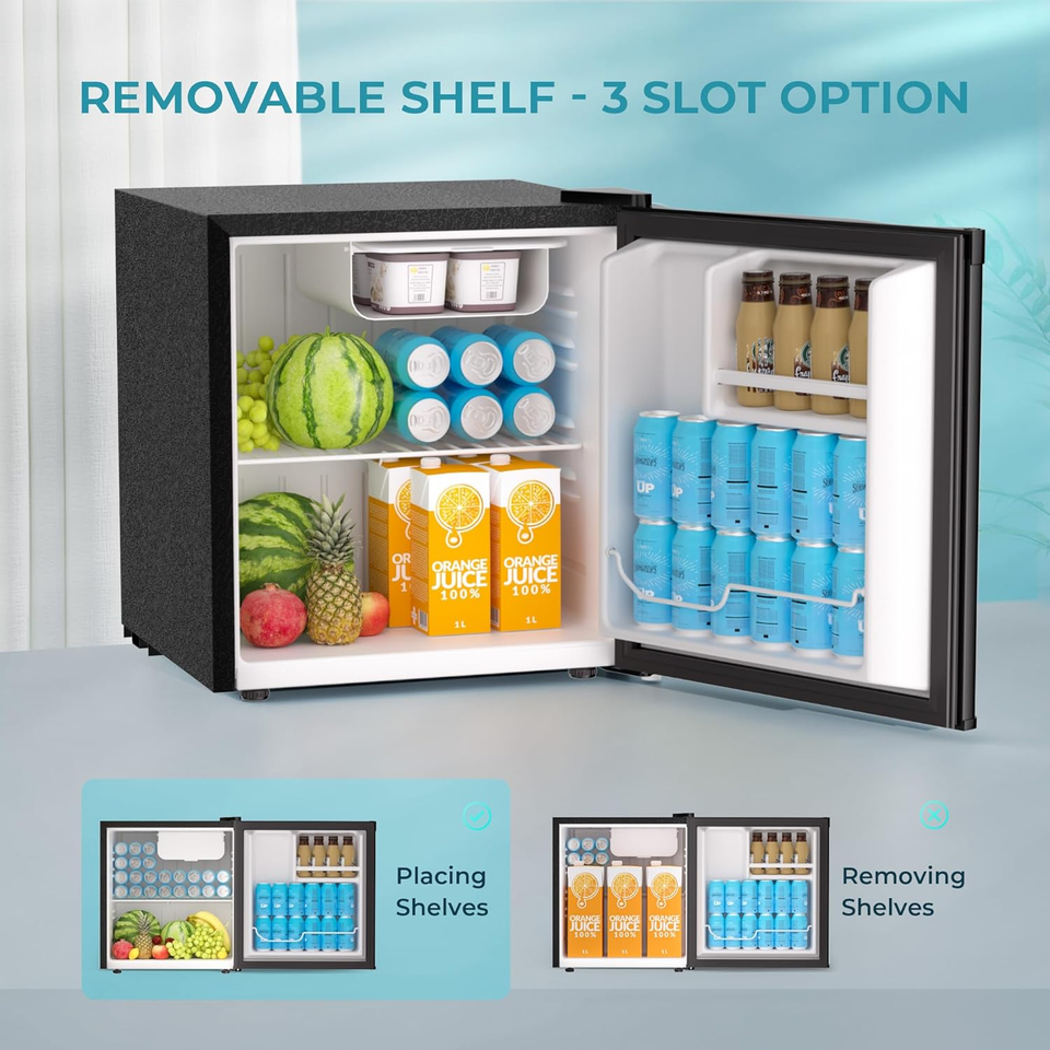 1.7 Cu.Ft Mini Fridge with Freezer, Reversible Single Door Compact ...